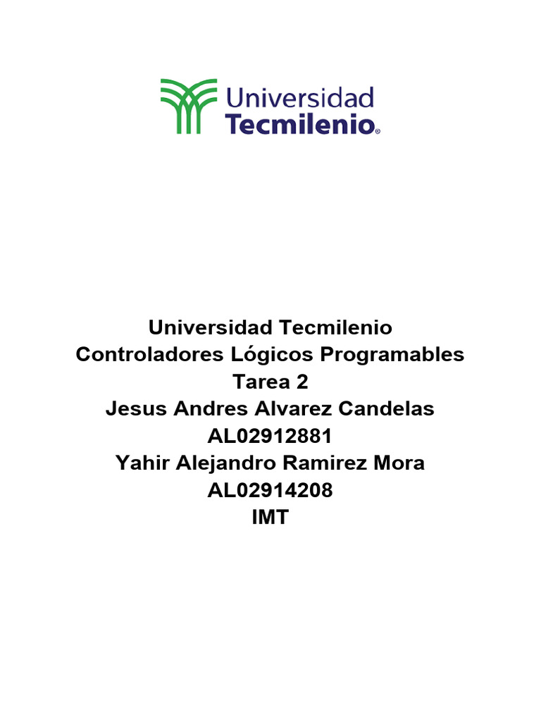 PLC - Tarea 2 | Descargar gratis PDF | Sensor | Controlador lógico programable