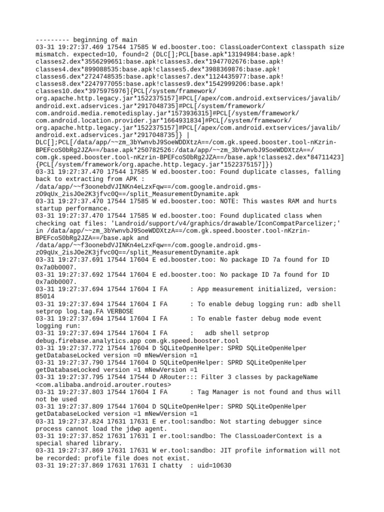 Com - Gk.speed - Booster.tool Logcat | PDF | Java (Programming Language) | Operating System Families