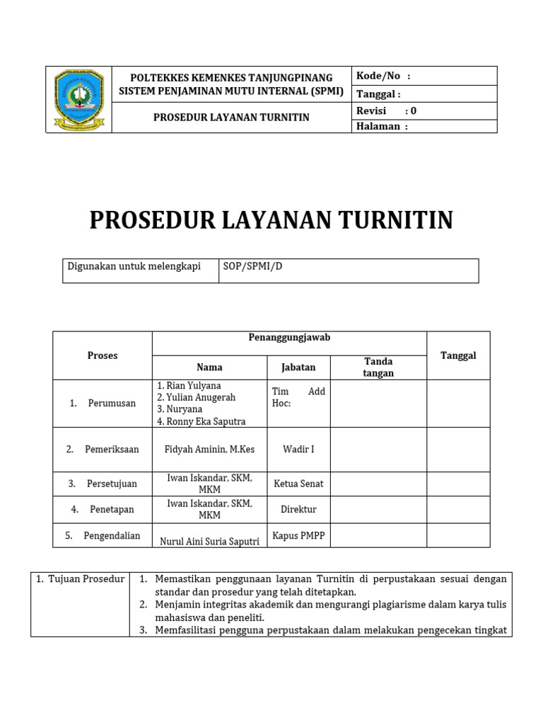 Sop Layanan Turnitin | PDF