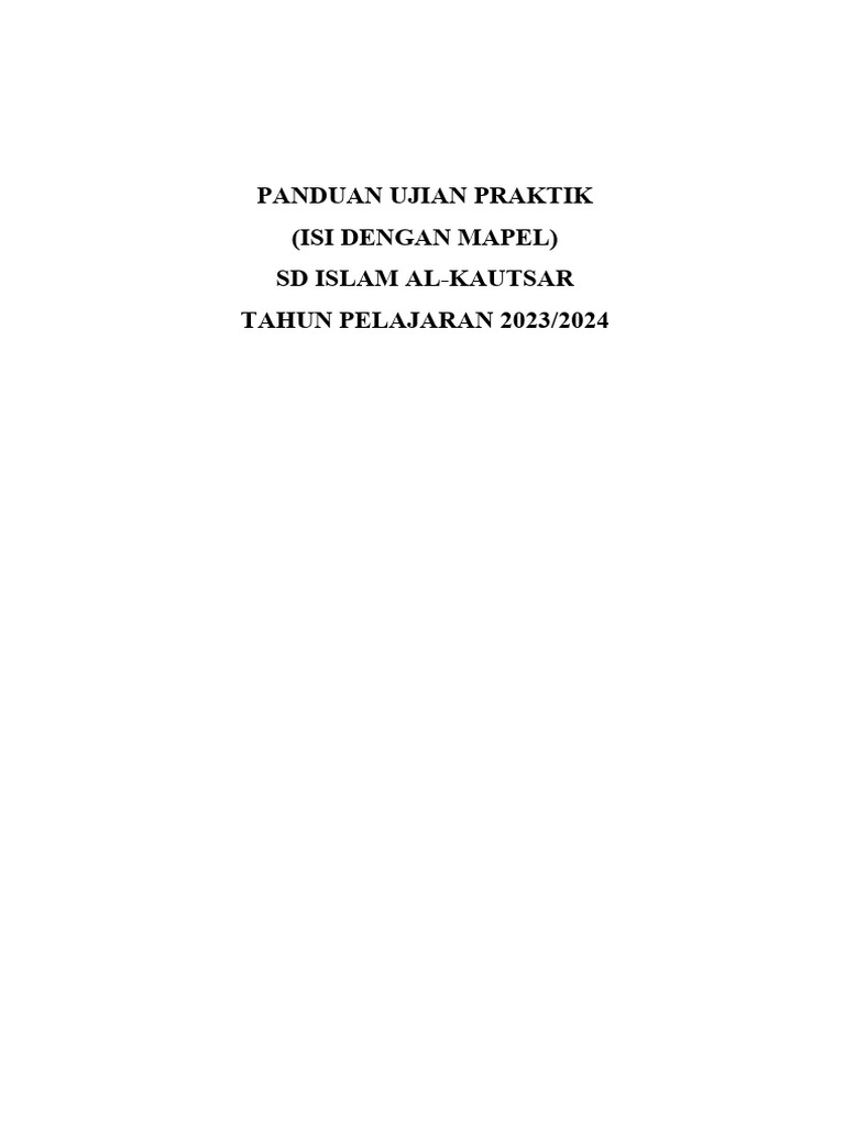 Format Panduan Ujian Praktik Us 2023-2024 | PDF
