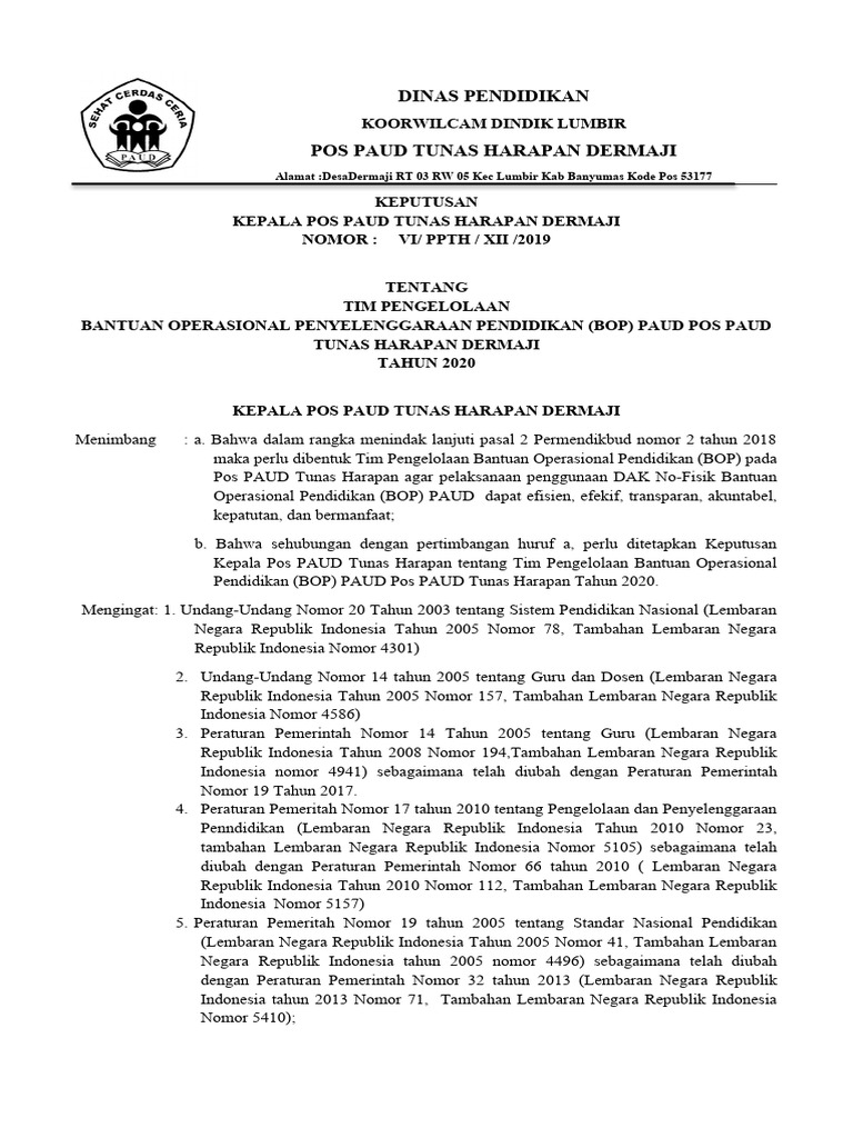 SK Tim Manajemen Bop | PDF