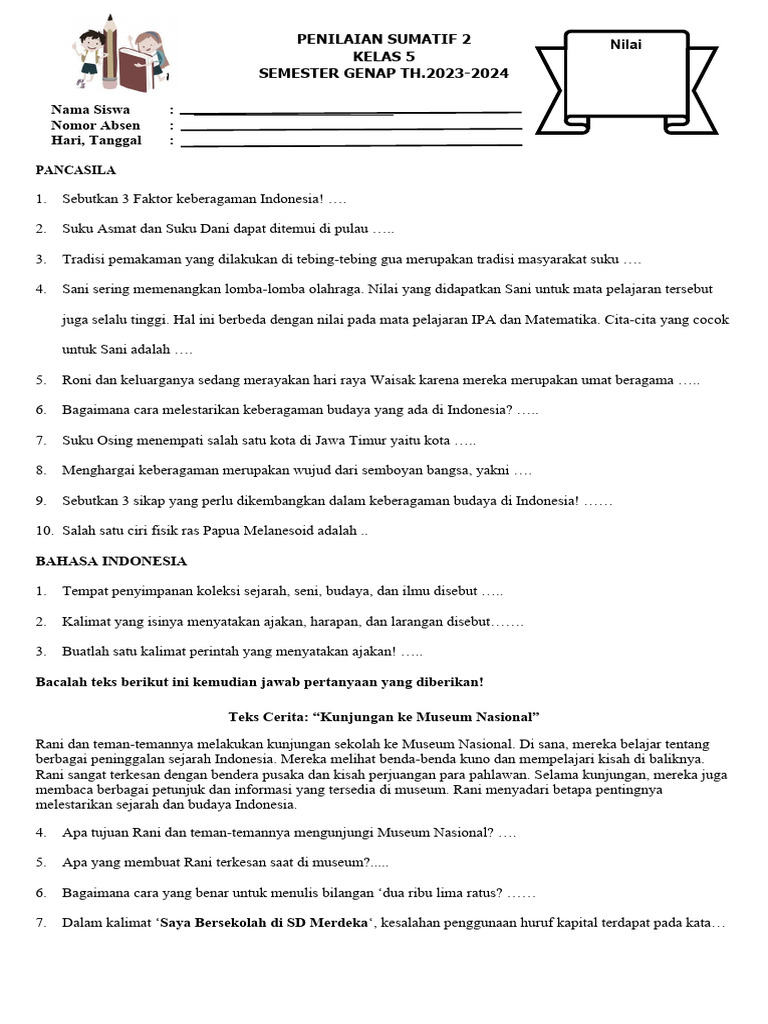 Penilaian Sumatif 2 Semester 2 | PDF