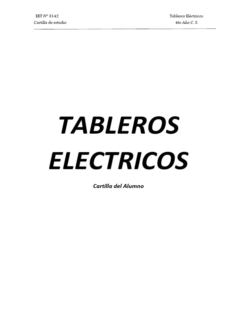 CartillaTableros Eléctricos 2023 | PDF | Red eléctrica | Fusible (Eléctrico)