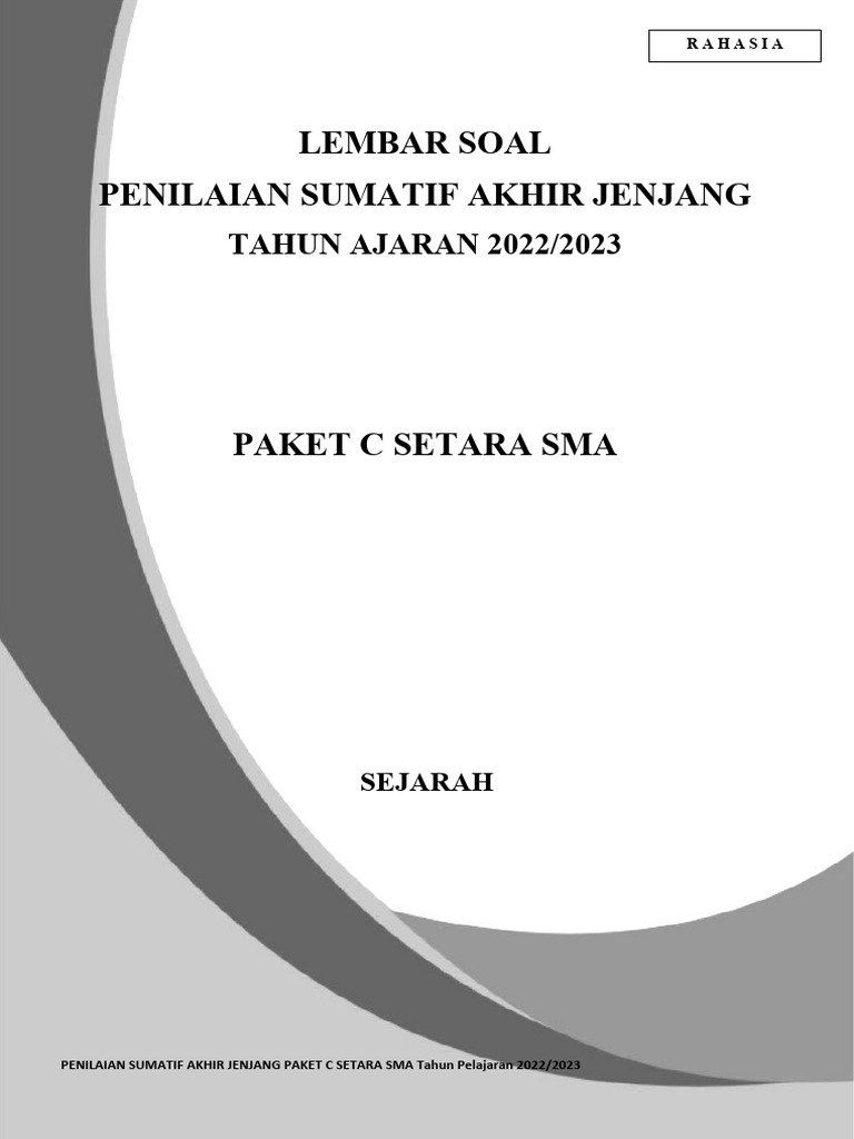SOAL PAKET C UPK SEJARAH Paket C | PDF