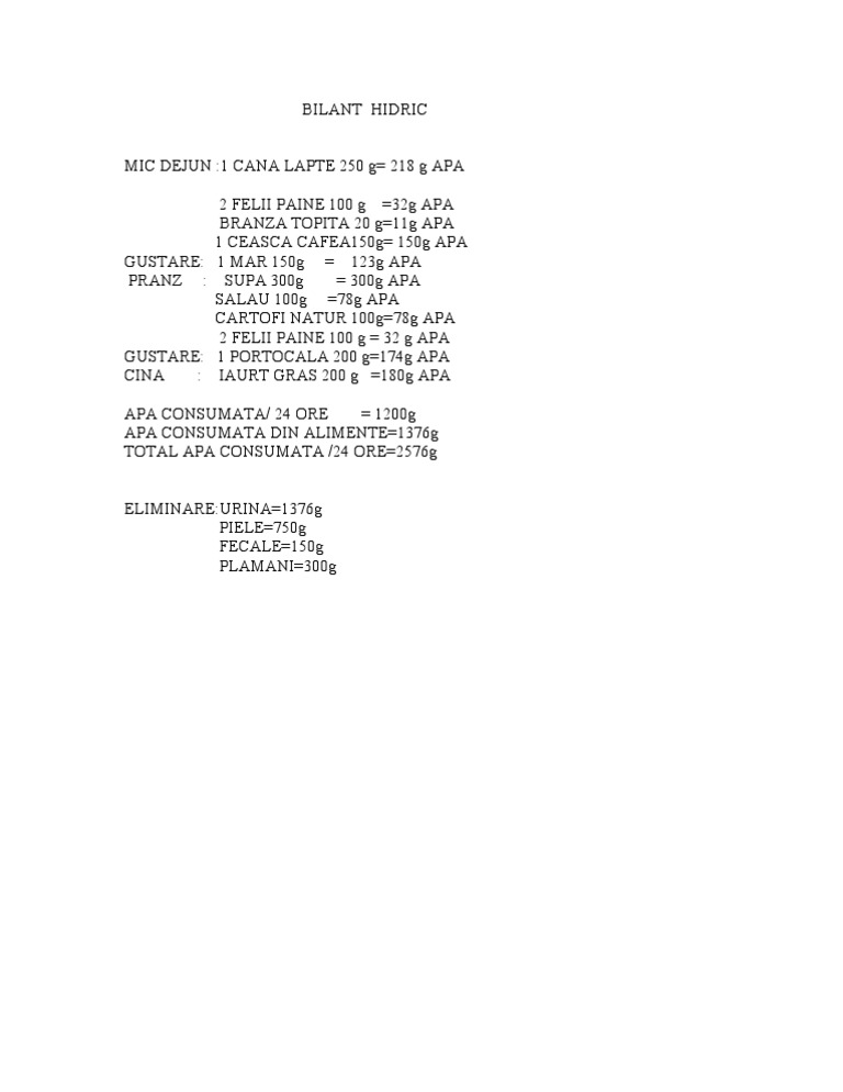 Bilant Hidric | PDF