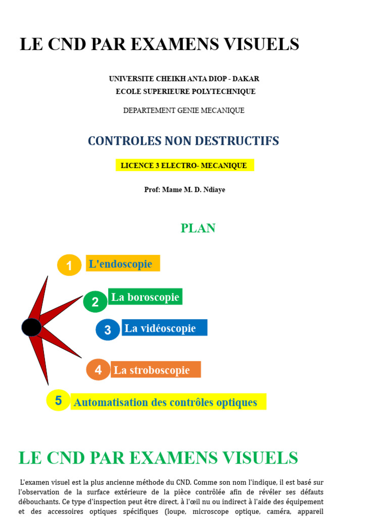 Presentation 4 Les CND Par Controle Visuel | PDF | Endoscopie