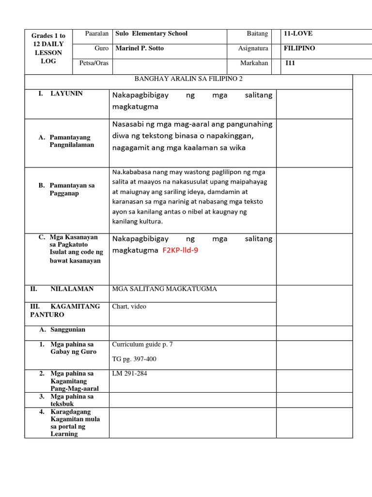 Cot Arpan 2 Q1 | PDF