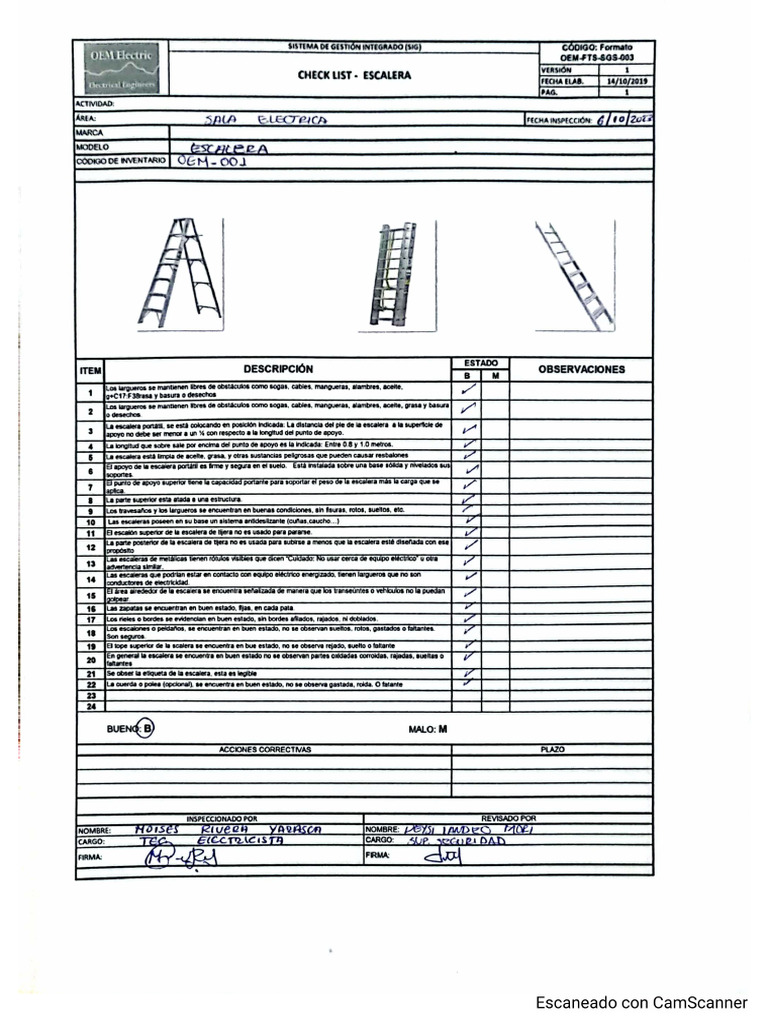 Check List Escalera | PDF