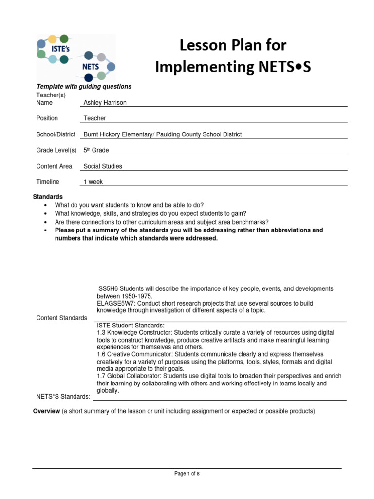 5th Grade Civil Rights Movement Lesson Plan | PDF | Learning | Human ...