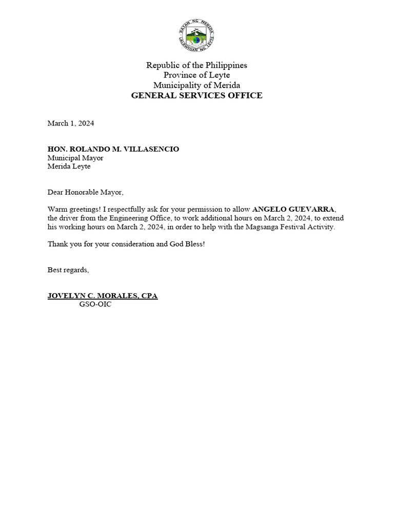 LETTER REQUEST Angelo | PDF