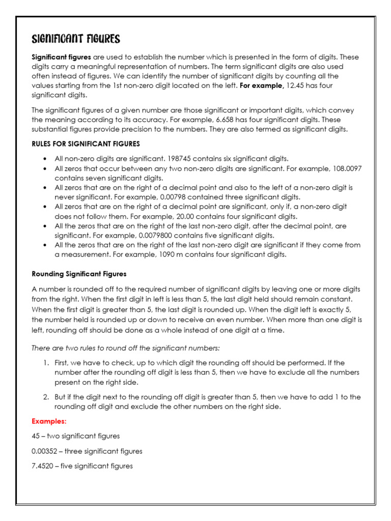 Significant Figures | PDF | Significant Figures | Numbers