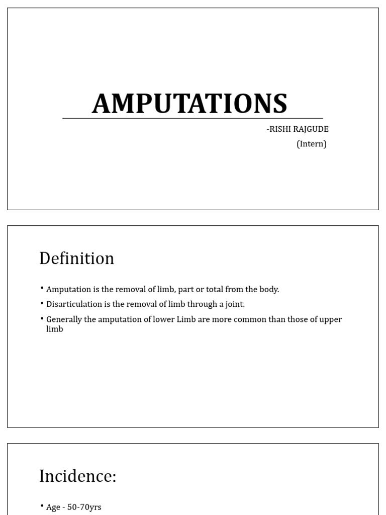 Amputations PPT Rishi | Download Free PDF | Amputation | Medical Specialties