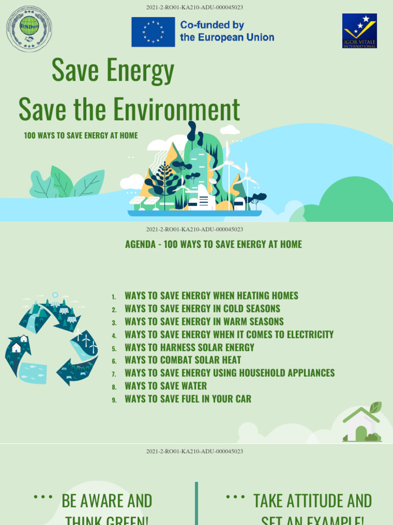 Workshop A1 SAVE THE ENVIRONMENT SAVE ENERGY AT HOME | PDF | Building ...