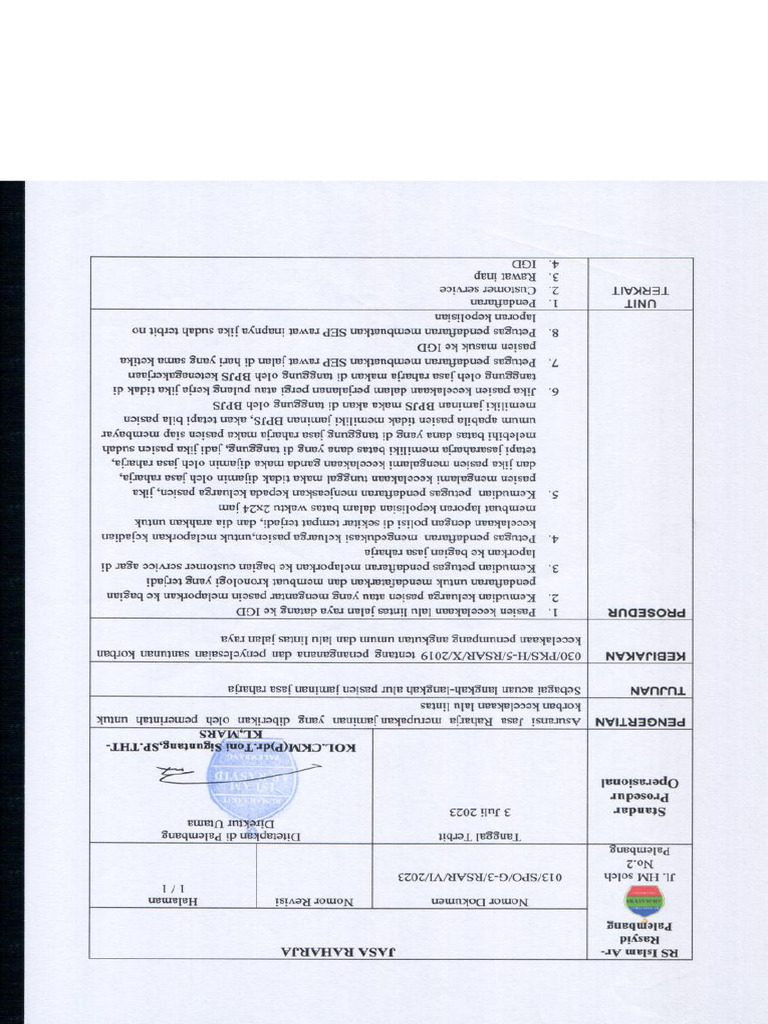 SPO Jasa Raharja | PDF