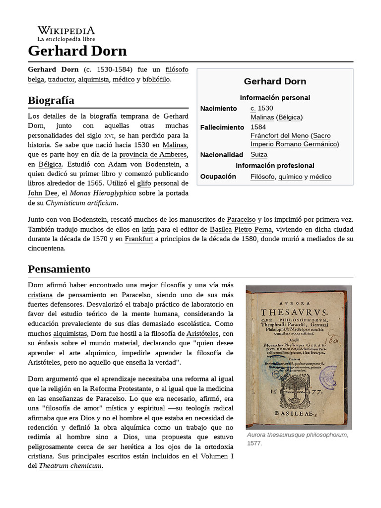 Gerhard Dorn | PDF | Alquimia
