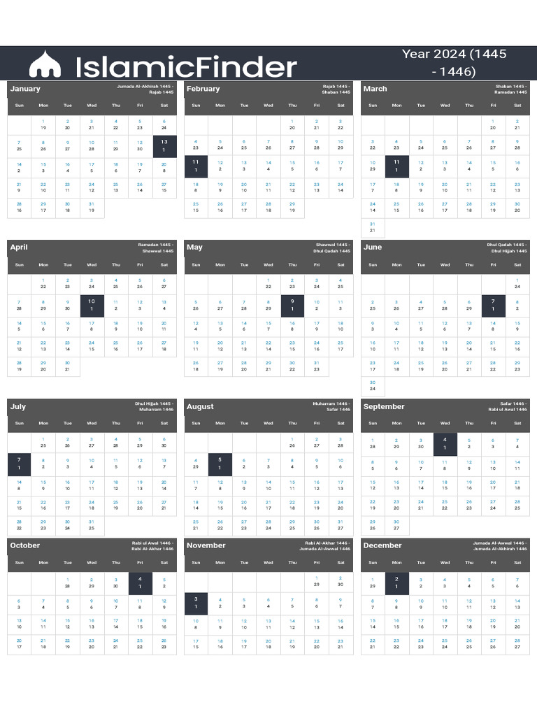 Islamic Calendar 2024 Overview | PDF | Semitic Words And Phrases