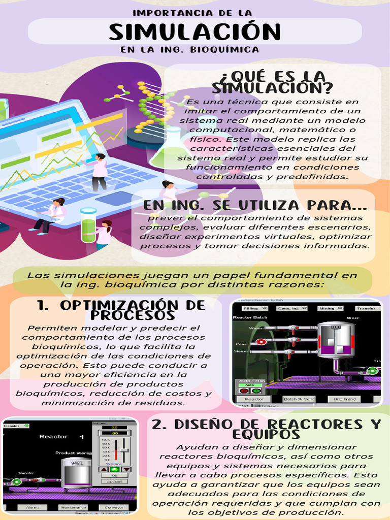Infografía Simulaciones en La Ing. Bioquímica | PDF | Simulación | Bioquímica