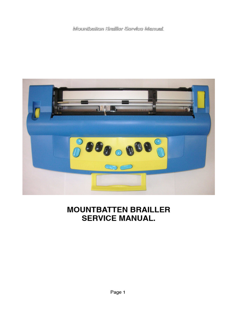 Mountbatten Brailler Service Guide | PDF | Belt (Mechanical) | Electrical Connector