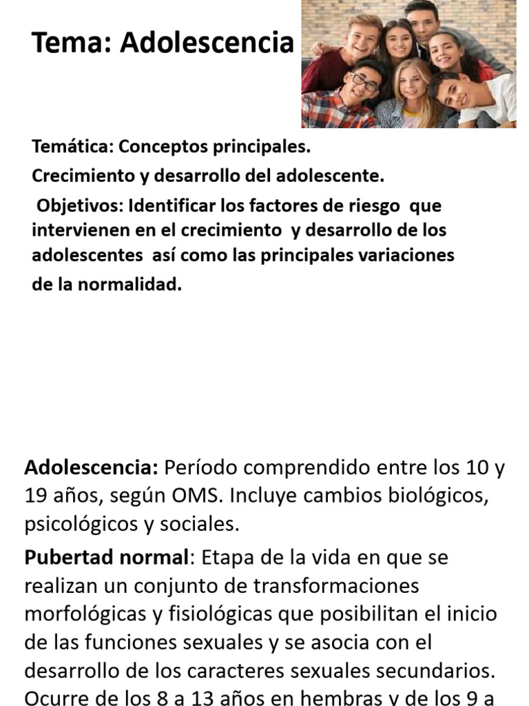 Crecimiento y Desarrollo Adolescente | PDF | Adolescencia | Pubertad