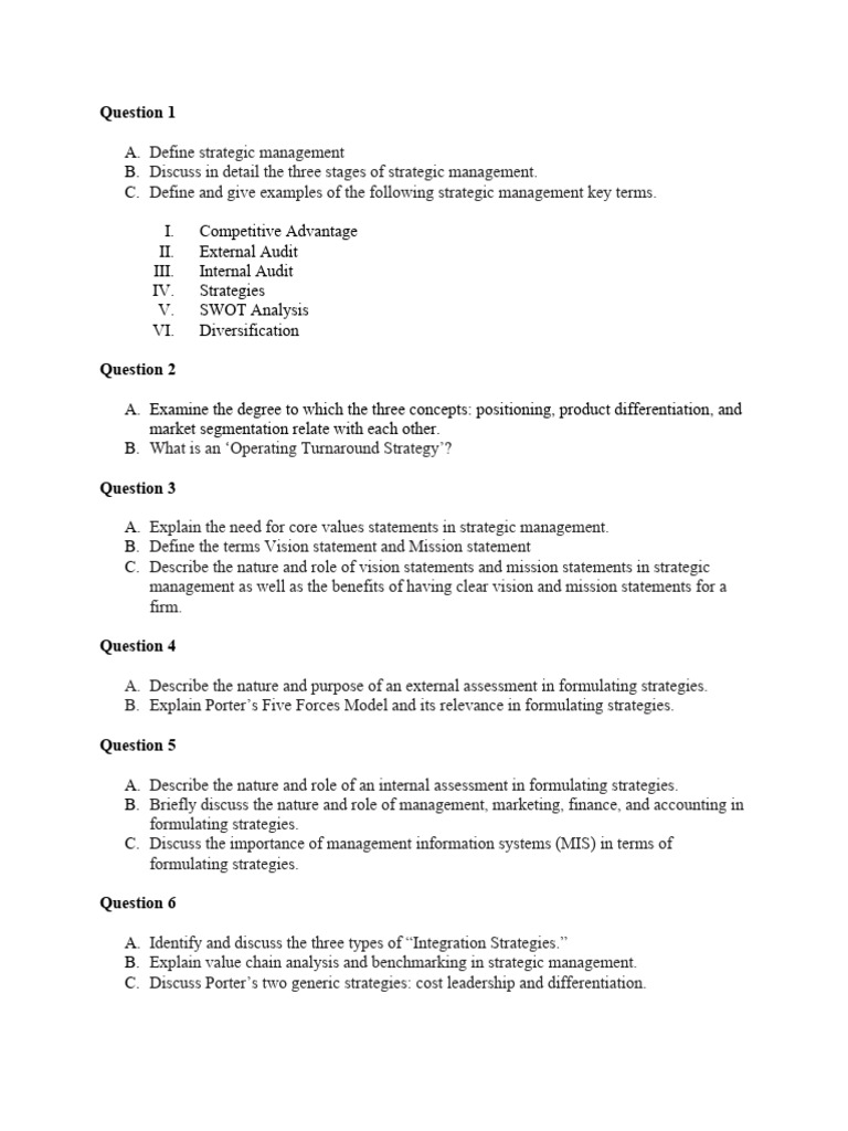Strategic Management Essentials | PDF | Strategic Management ...