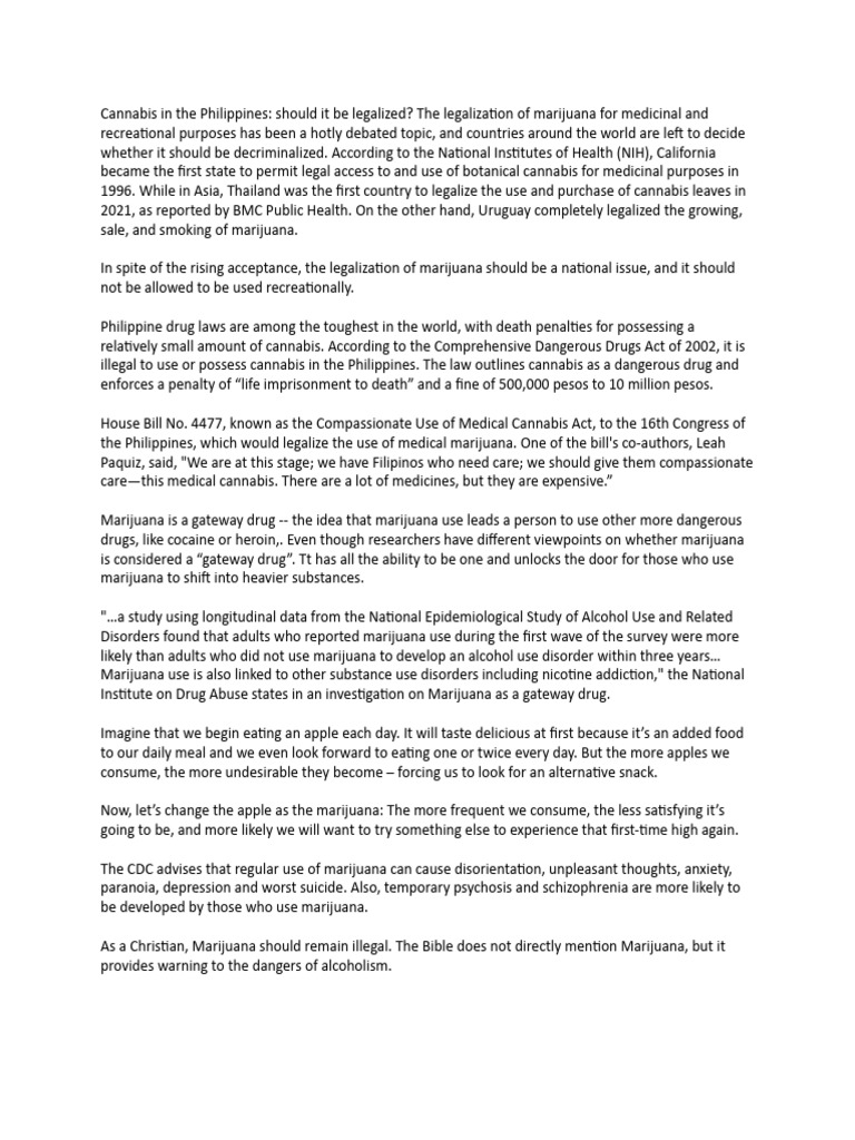 Legalization of Marijuana - Cons | PDF | Cannabis (Drug) | Psychoactive ...