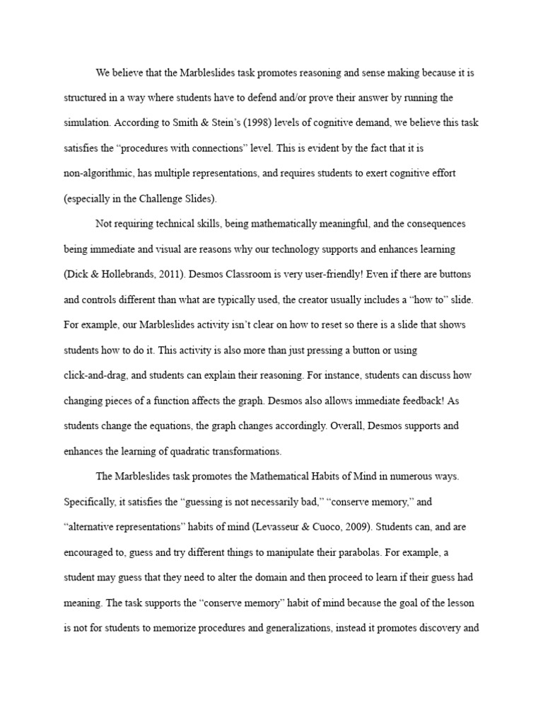 ems 480 task reflection - hannah jenna | PDF | Teaching Mathematics | Reason