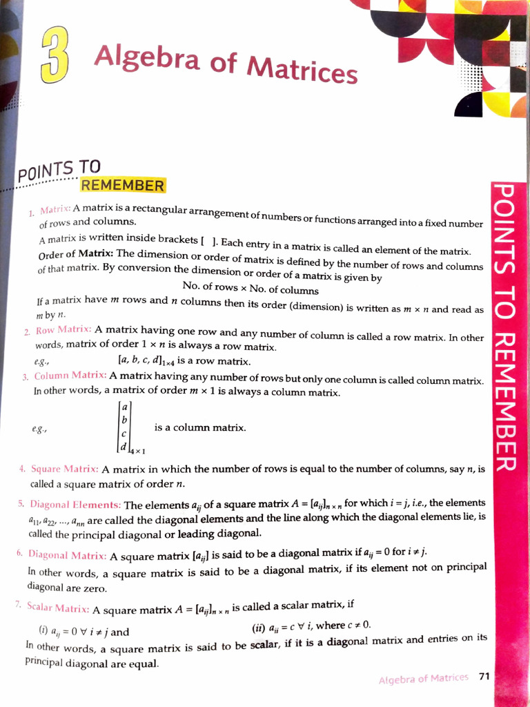 Matrices Formulas | PDF | Matrix (Mathematics) | Linear Algebra