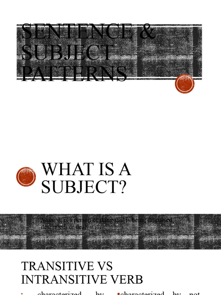 Understanding Sentence Subject Patterns | PDF