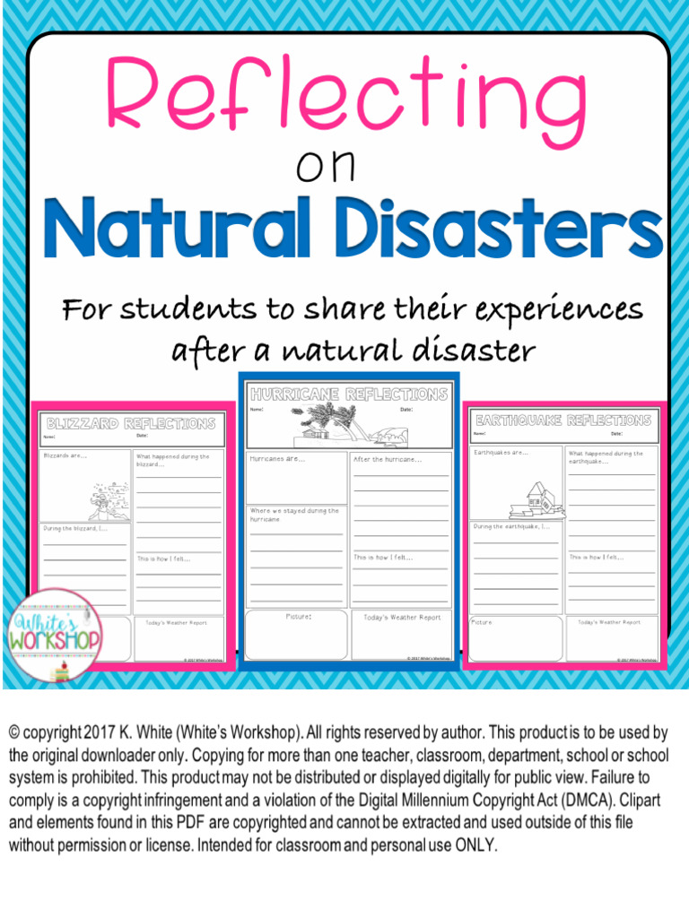 NaturalDisastersReflectionWorksheets 1 | PDF | Tropical Cyclone Seasons ...