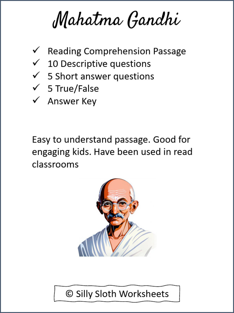 Reading Comprehension Passage 10 Descriptive Questions 5 Short Answer ...