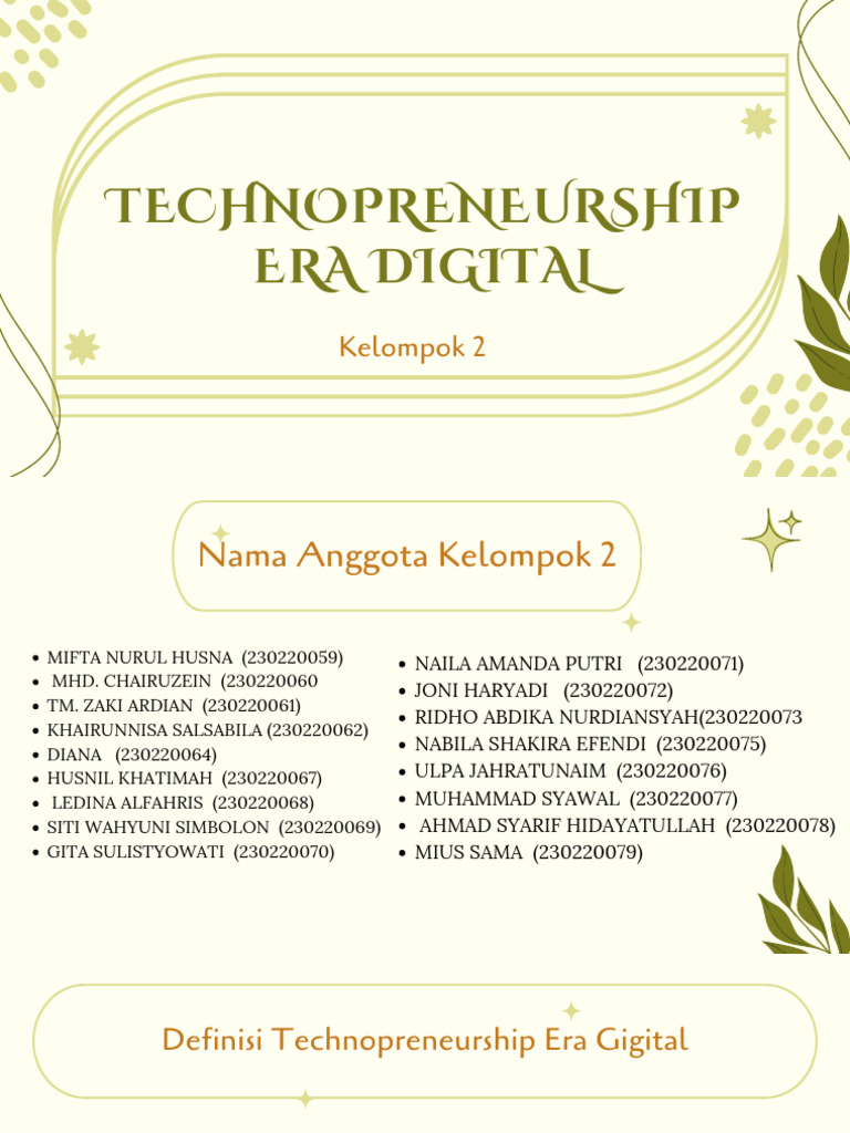 Kewirausahaan Kelompok 2 | PDF