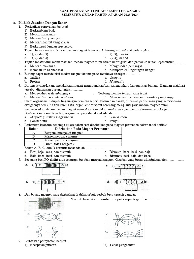 Soal PTS Kelas 9 Sem 2 | PDF