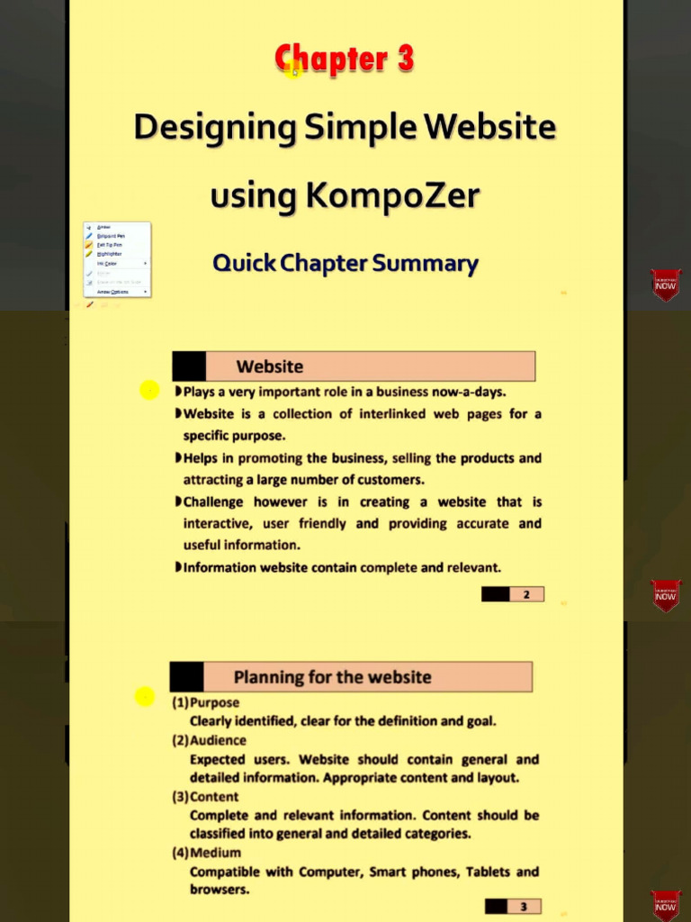 designing simple website using kompozer ch3 | PDF | World Wide Web | Internet & Web