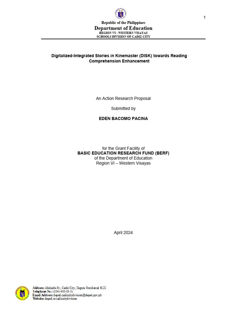 Pacena Action Research | PDF | Reading Comprehension | Qualitative Research