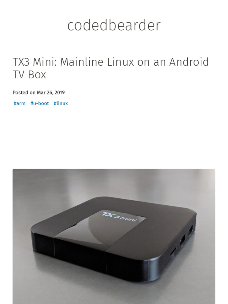 TX3 Mini - Mainline Linux On An Android TV Box | PDF | Booting | Computing