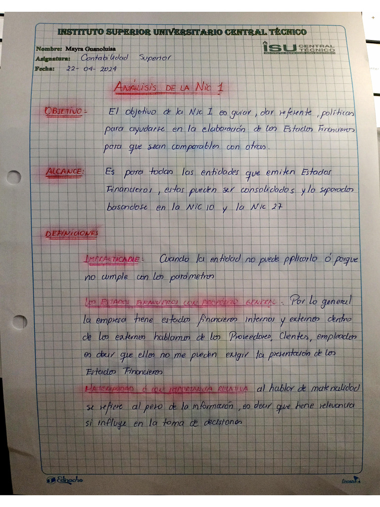 análisis de la Nic 1 Guanoluisa Mayra (1) | PDF