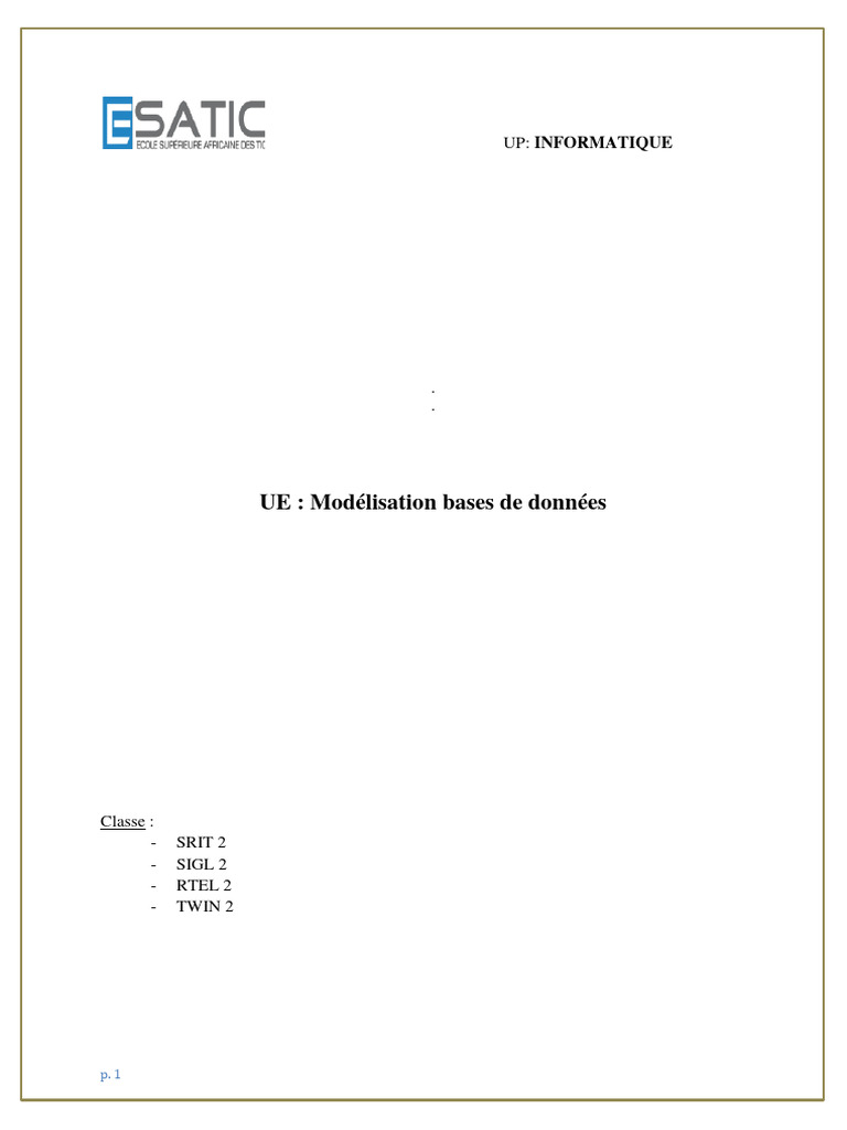 Modélisation des bases de données | PDF | Bases de données | Modèle ...