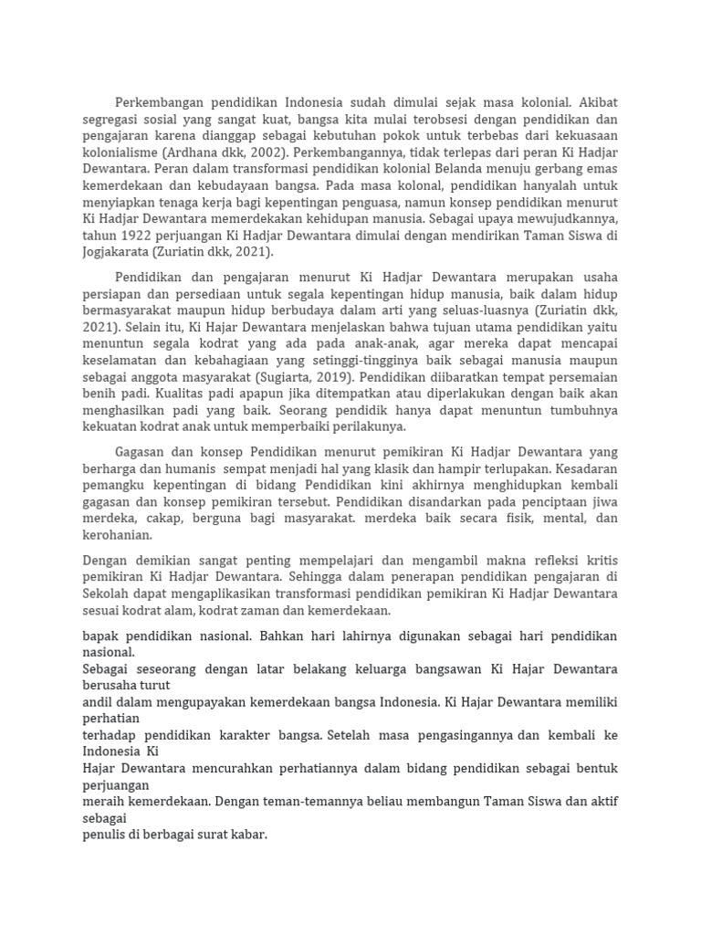 Argumentasi Kritis Gerakan Transformasi KHD | PDF