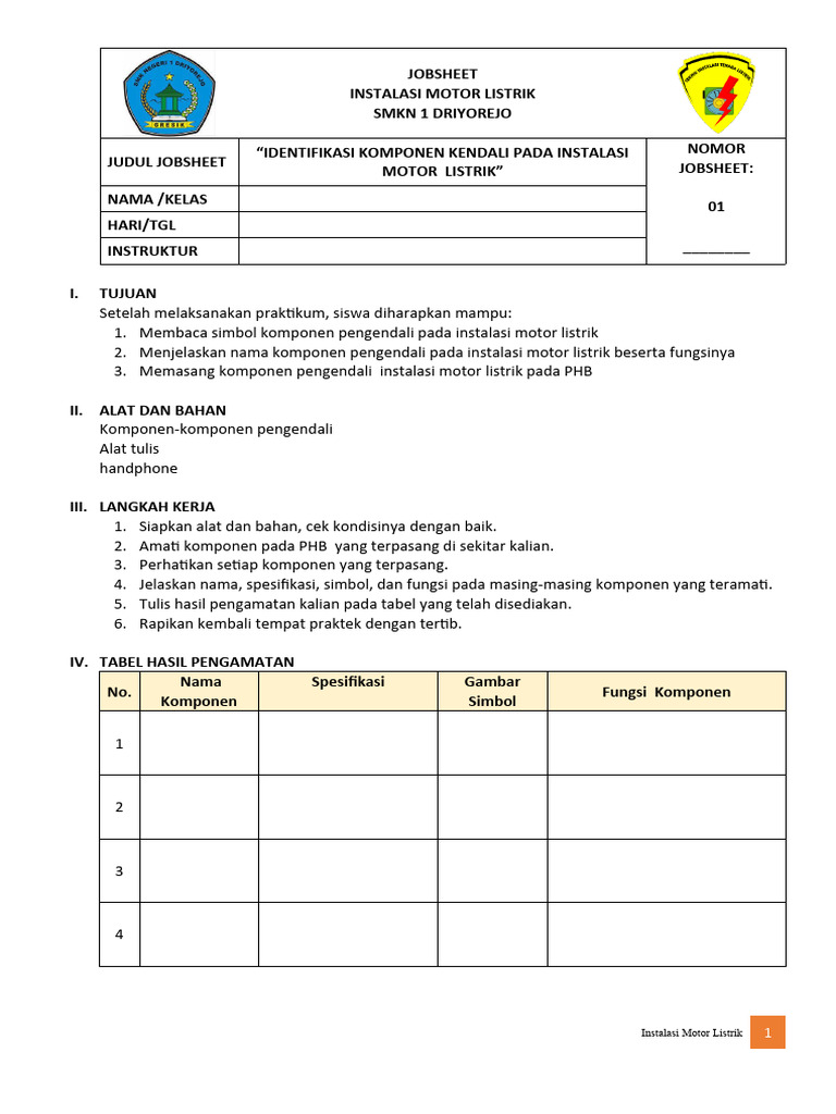 11 Iml Job 1-Identifikasi Komponen Motor Listrik | PDF