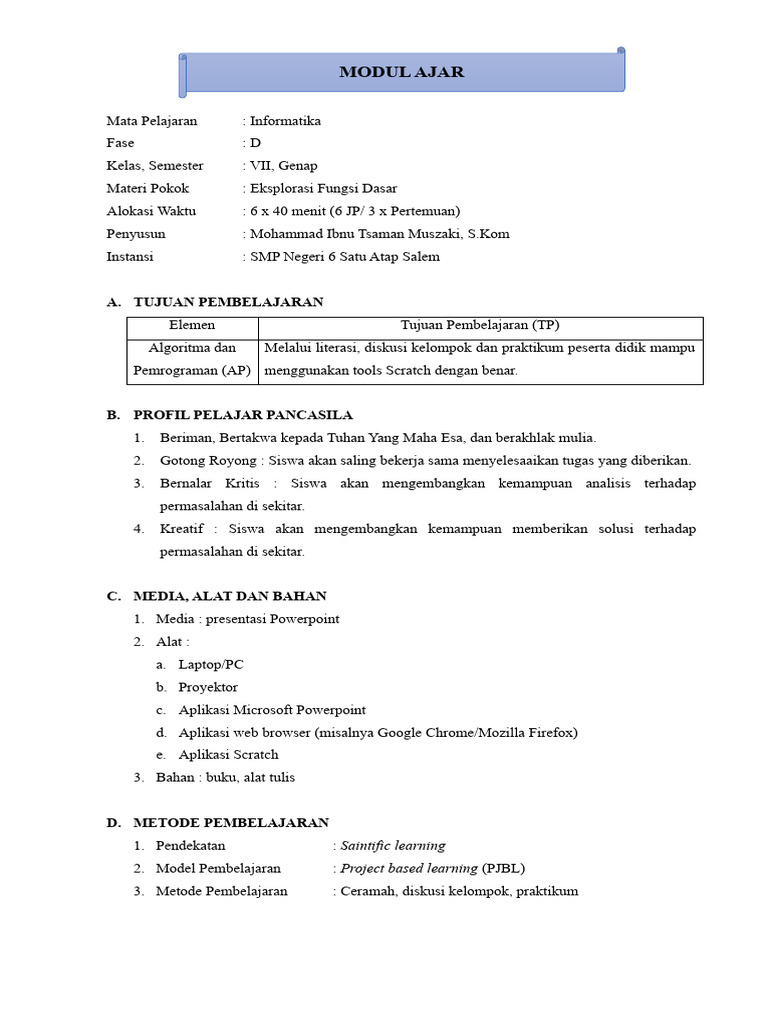 Eksplorasi Fungsi Dasar Scratch | PDF | Karier & Perkembangan | Seni