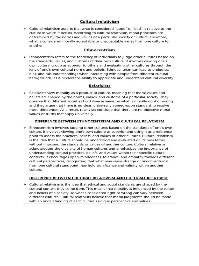 Cultural relativism | PDF | Relativism | Morality