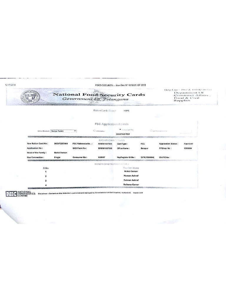 Ration Card | PDF
