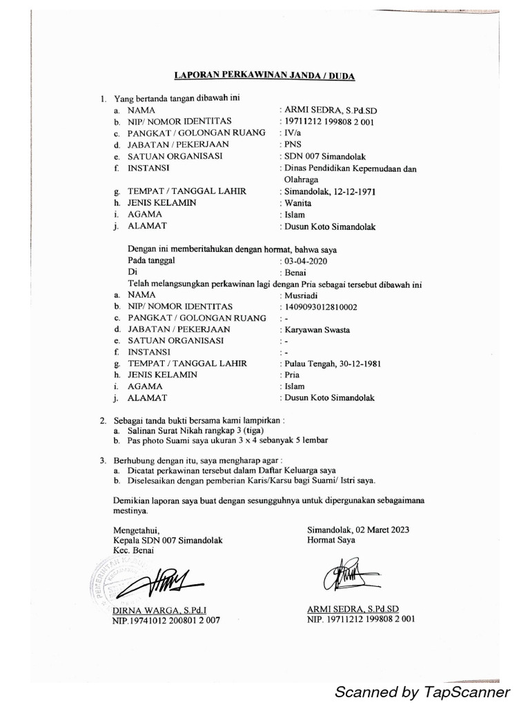 Laporan Perkawinan Janda Duda | PDF