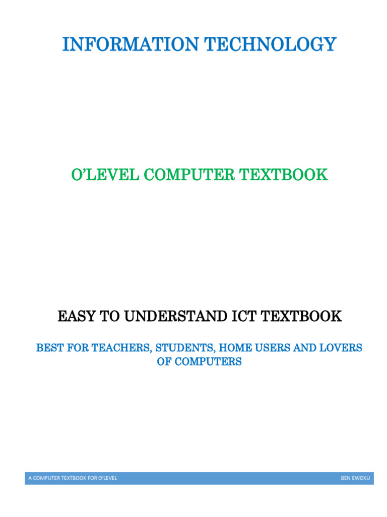 O'level Computer Textbook | PDF | Integrated Circuit | Personal Computers