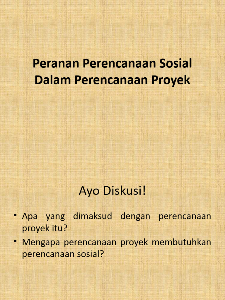 Peranan Perencanaan Sosial Dalam Perencanaan Proyek | PDF | Bisnis ...