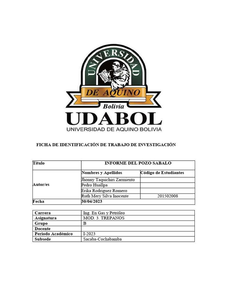 SABALO | PDF | Petróleo | Rocas