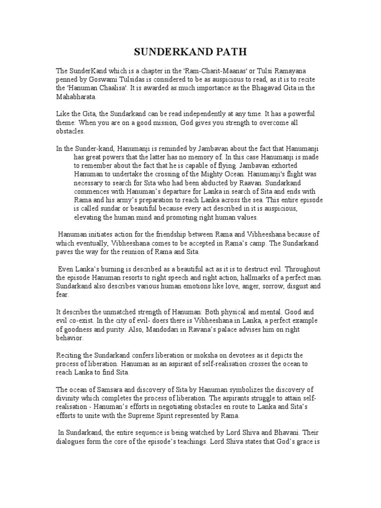 Sunderkand Path | PDF | Rama | Sita