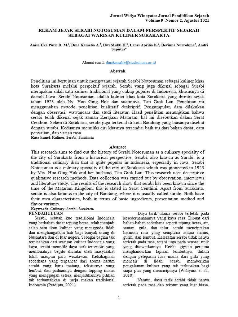 Sejarah Serabi | PDF