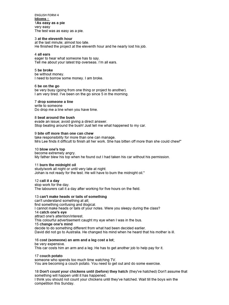 IDIOM PRACTICE | PDF