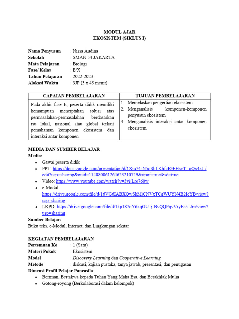 Modul Ajar Siklus I | PDF | Karier & Perkembangan | Sains & Matematika